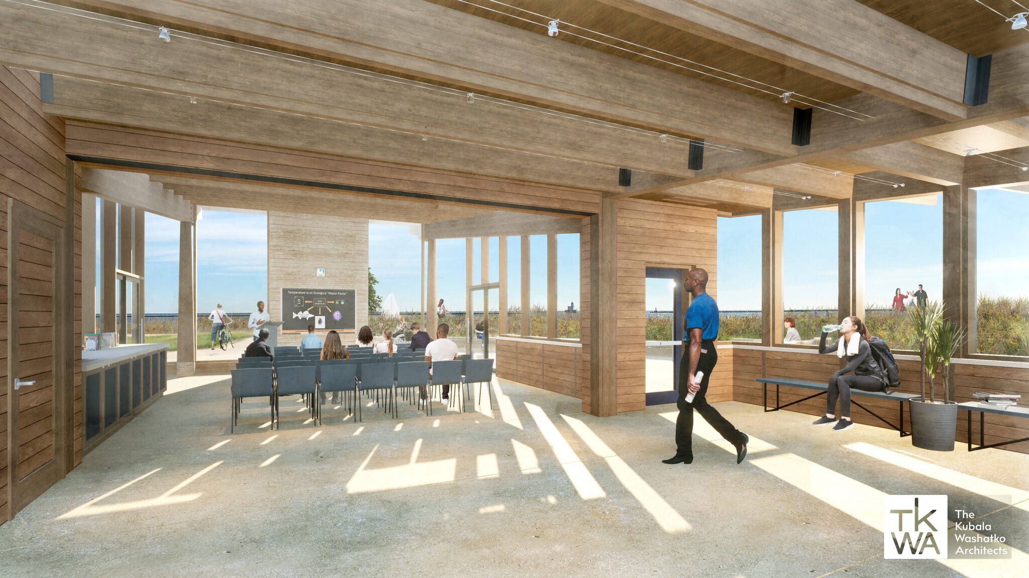 Inside the Future Visitor Center for Lakeshore State Park